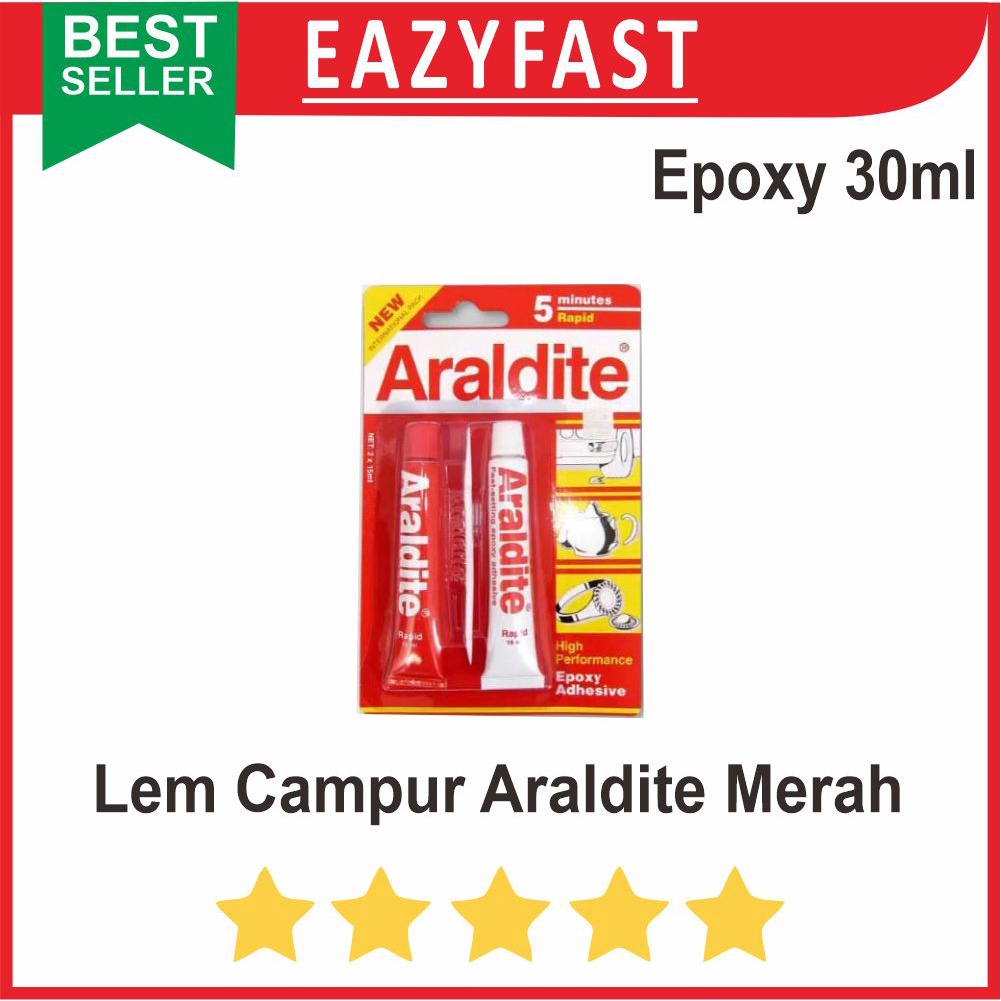 Jual Lem Campur Araldite Merah Resin Epoxy Glue Araldhite Rapid Fast ...