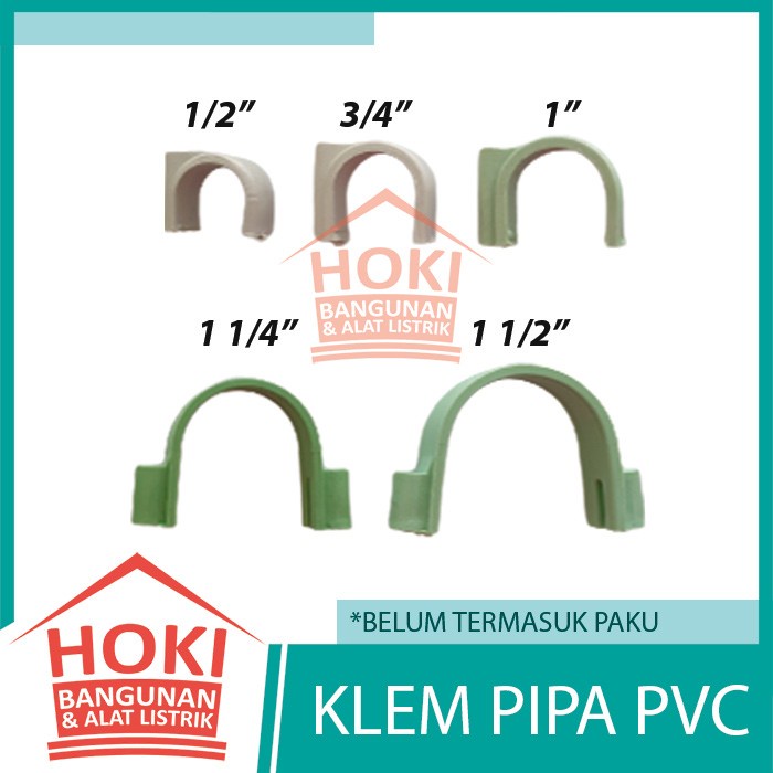 Jual KLEM PIPA PVC 1/2 3/4 1 1/2 1/4 inch - 1/2" 1" Besi Galvanis ...