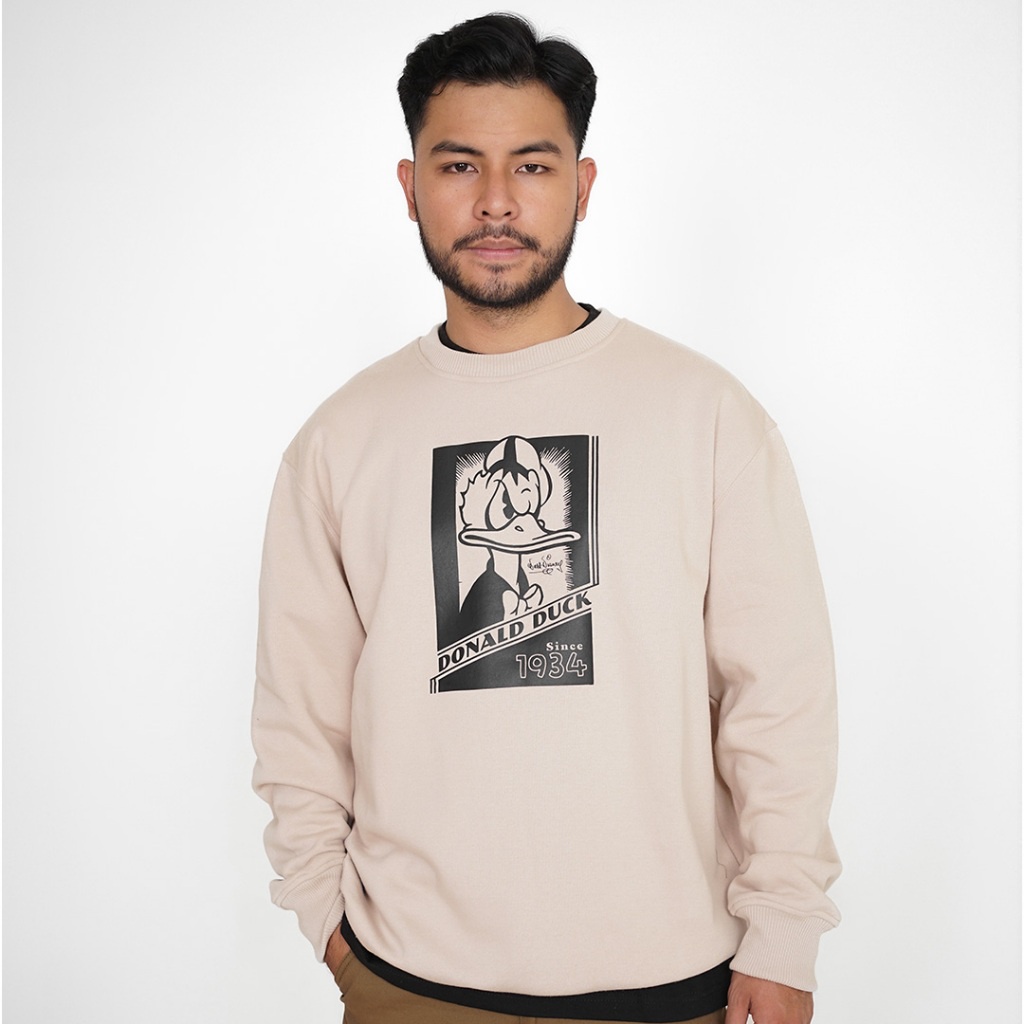 Jual Russ x Disney Sweater Crewneck Donaldcn02 Light Brown | Shopee ...
