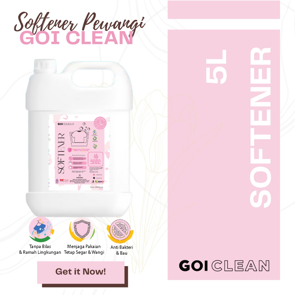 Jual GOI CLEAN | SOFTENER 5000 ml 5 L Pelembut dan Pewangi Pakaian Anti Bakteri | Shopee Indonesia