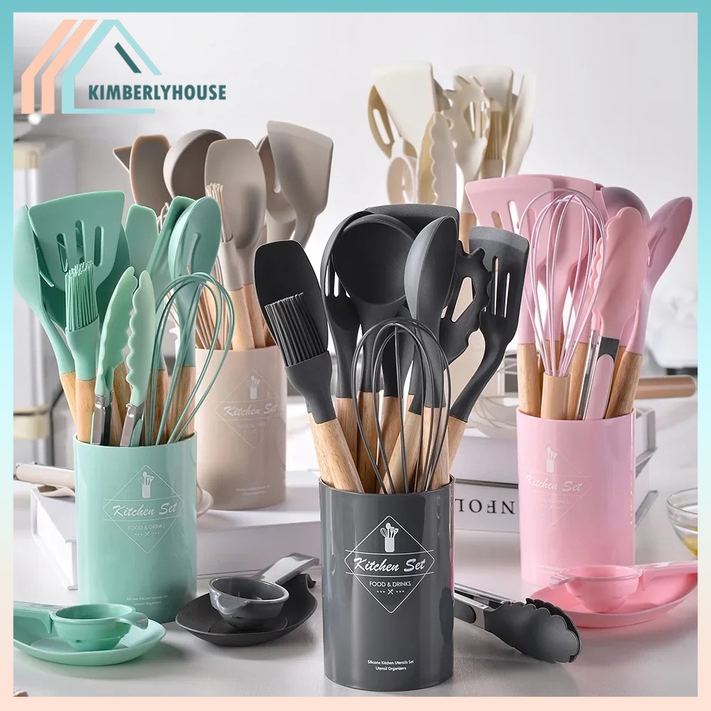 Jual Silicone Utensil Set 12pcs Peralatan spatula Peralatan Masak Sutil ...