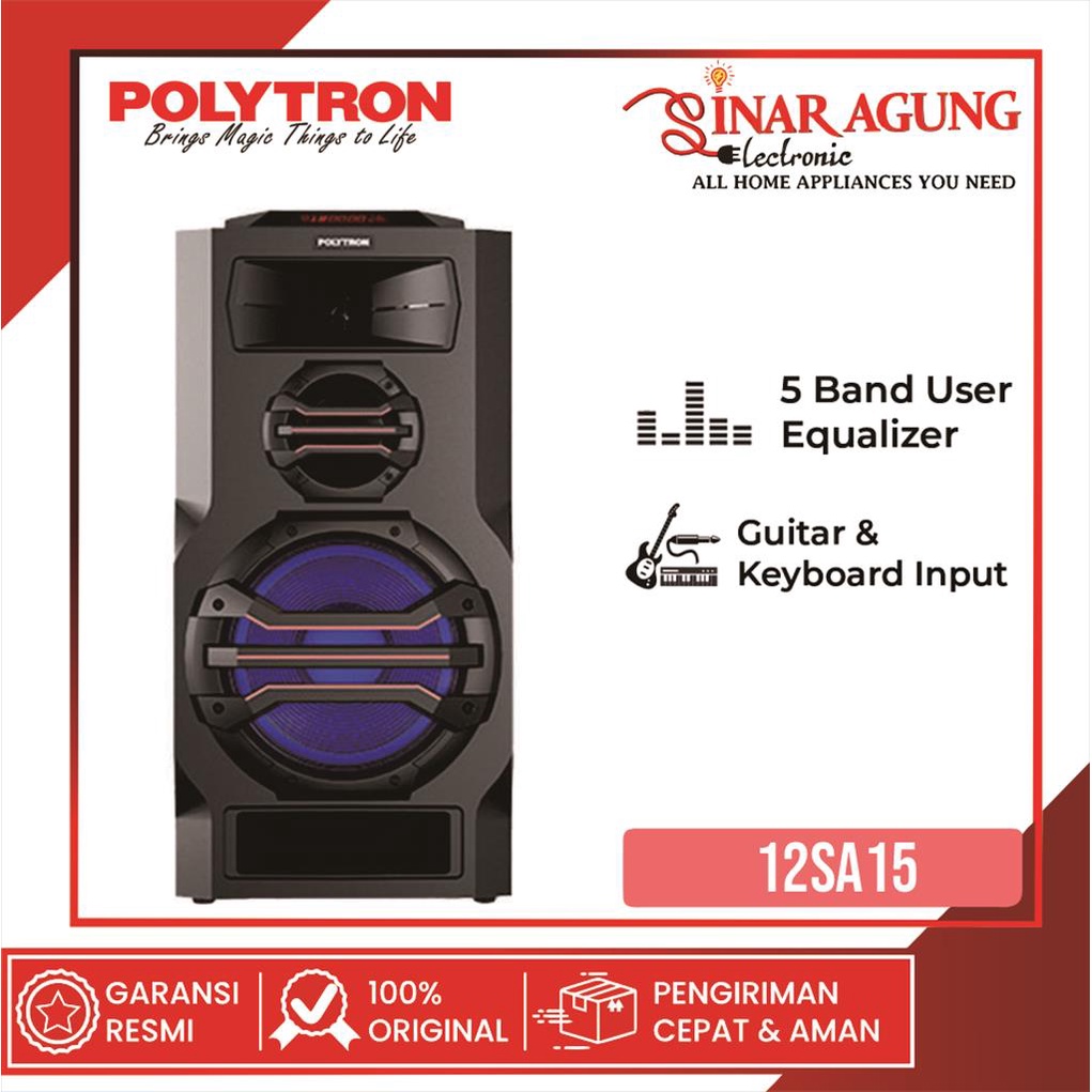 Jual [COD] SPEAKER AKTIF POLYTRON PAS12SA15 / PAS-12SA15 POTRABLE (BLUETOOTH / KARAOKE) GARANSI ...