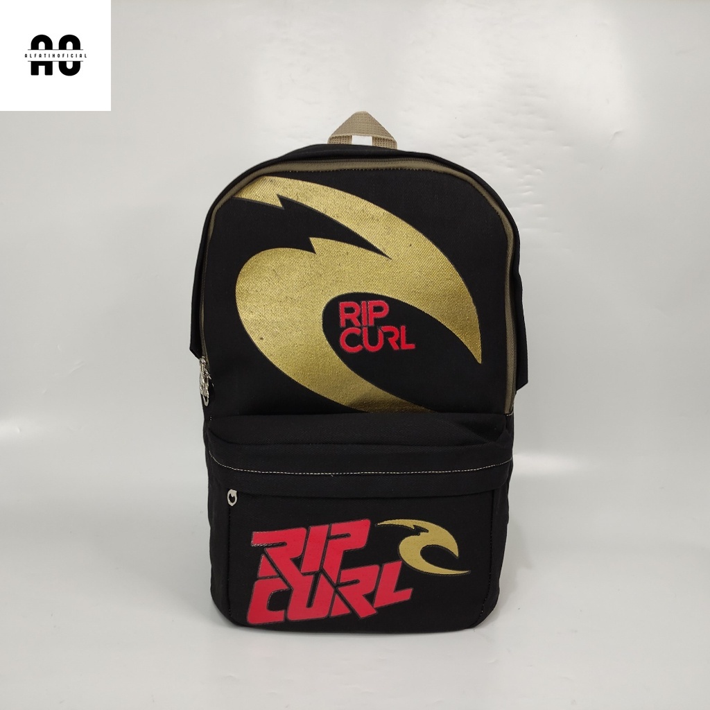 Jual (A0) Tas Ransel Pria Dewasa Premium Rip Curl Gold Hitam / Tas ...