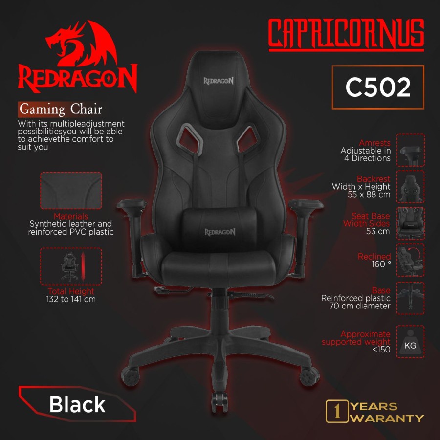 Jual Redragon CAPRICORNUS C502 Premium Quality Kursi Gaming Chair ...
