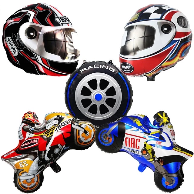 Jual Balon Foil Karakter Tema Racing Kendaraan Motor Ban Helm Happy ...