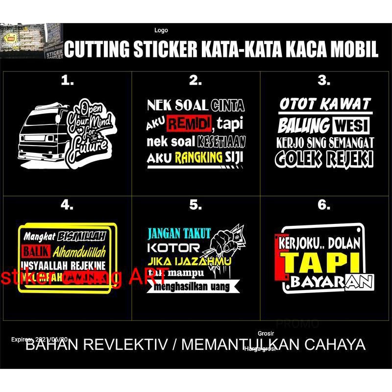 Jual STIKER KATA KATA - STICKER KACA MOBIL - CUTTING STIKER KACA ...