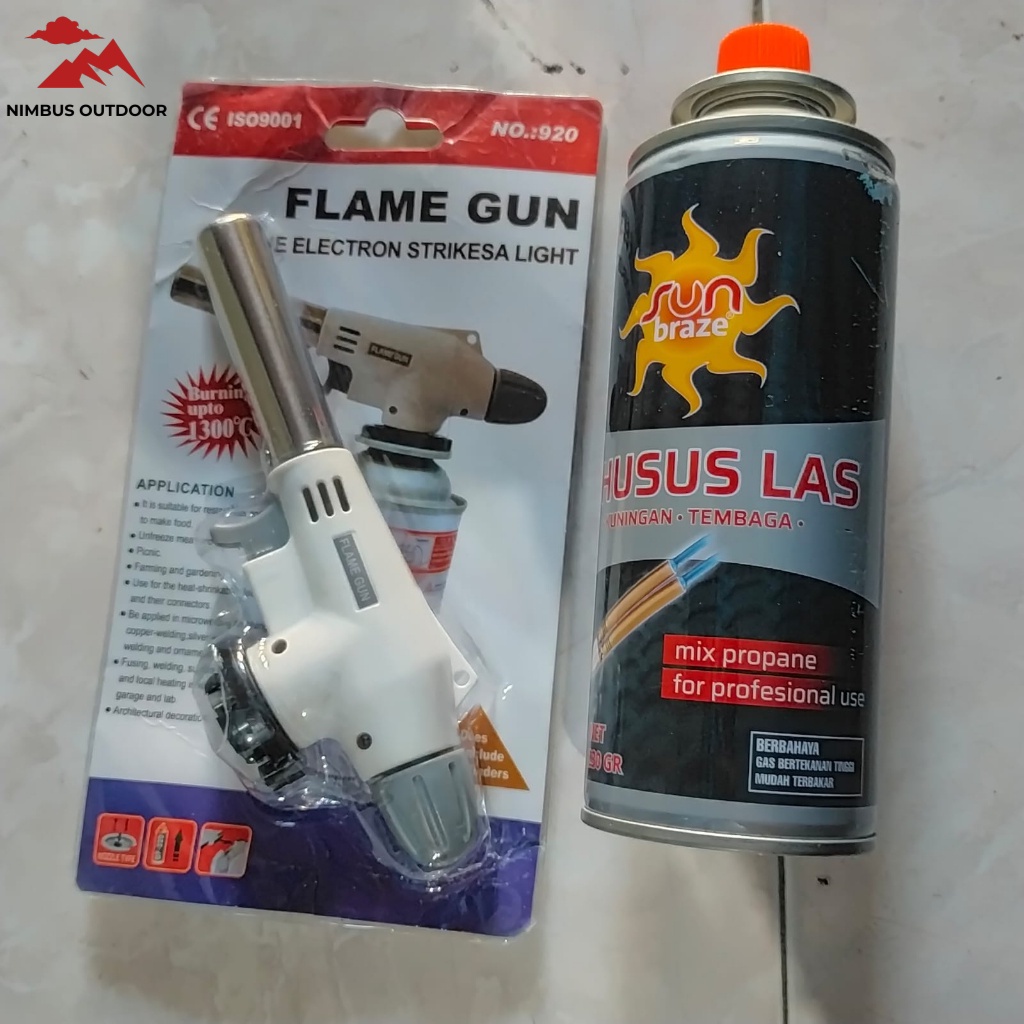 Jual Paket Flame Gun Gas Torch dan Tabung Gas Portabel (KHUSUS JAWA BALI LOMBOK) Butana Asli ...