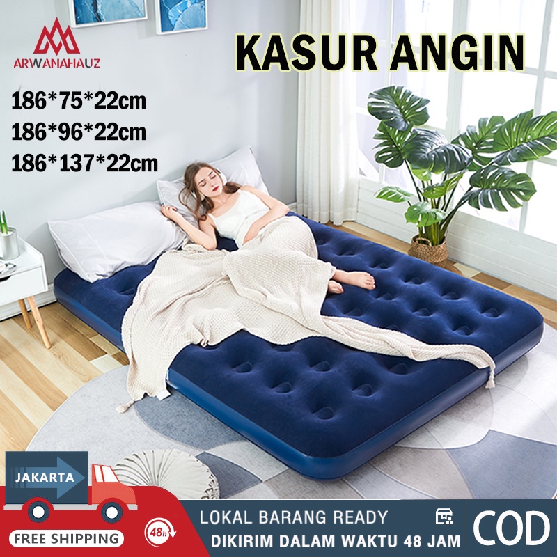 Jual DOUBLE AIR BED KASUR TIUP ANGIN DURA BEAM CREAM AIRBED FREE POMPA ...