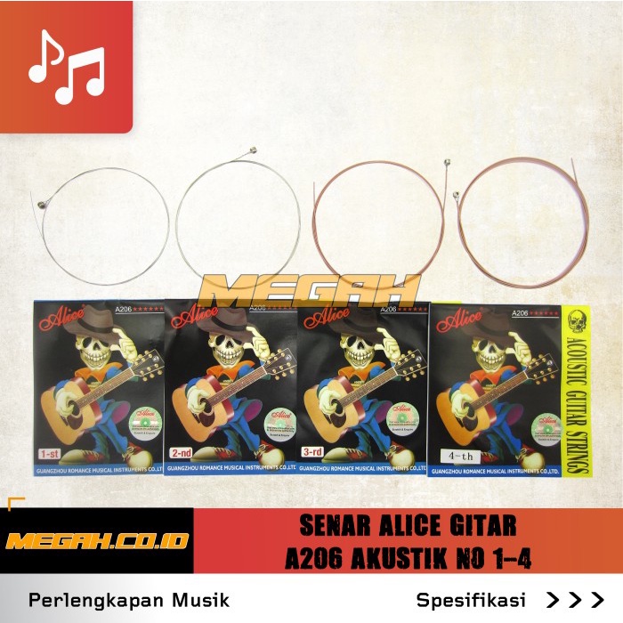 Jual Senar Gitar Akustik Alice A260 / SENAR ALICE GITAR A206 AKUSTIK NO ...