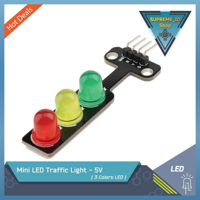 Jual 3 Colors 8mm Mini LED Traffic Light 5V Module (Lampu Lalu Lintas ...