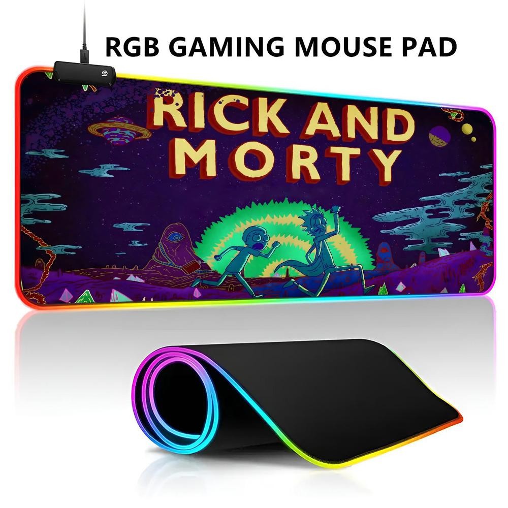 Jual Cartoon Ricks Cute Boy RGB LED Light Gaming Mousepad Waterproof ...