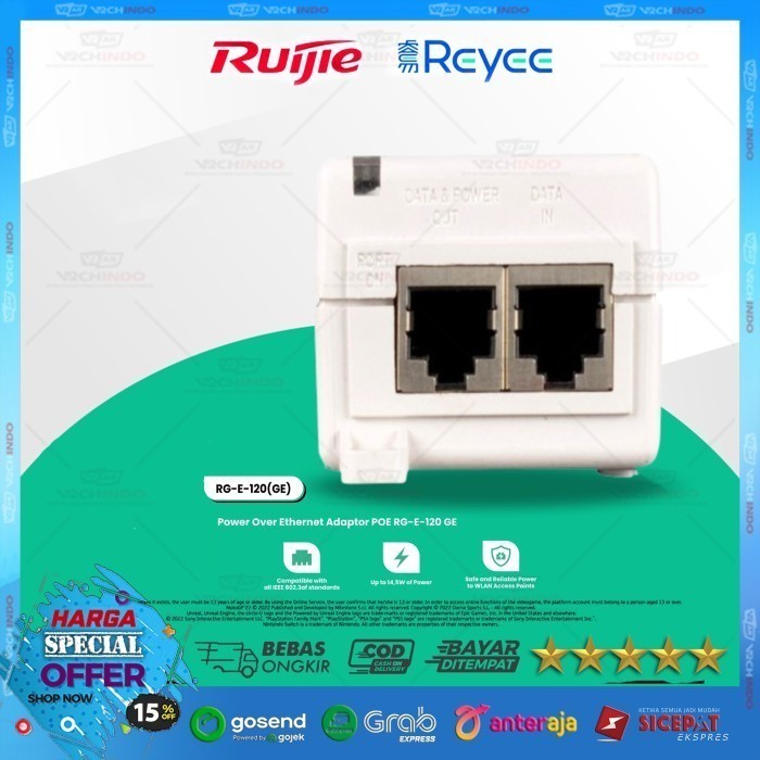 Jual Ruijie RG-E-120(GE) Power Over Ethernet Adapter - PoE Gigabit ...
