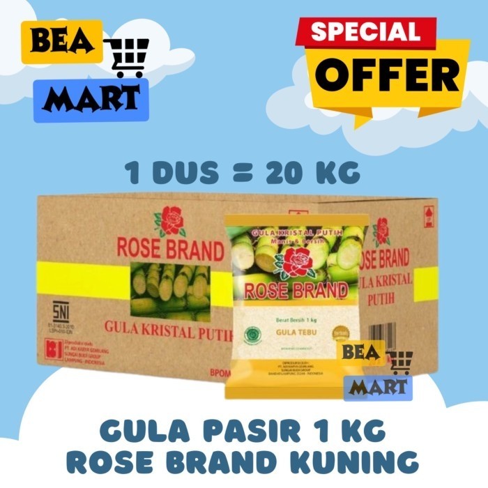 Jual Gula ROSE BRAND KUNING 1kg 1 Dus 1 Karung 20kg | Gula Pasir ...