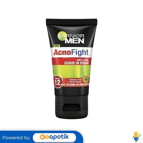 Jual Garnier Men Acno Fight Anti-Acne Scrub In Foam 100 Ml Tube | Shopee Indonesia