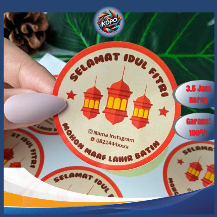 Jual KOPO 2-4 Print Cetak Sticker Label Bulat Idul Fitri Stiker Lebaran ...