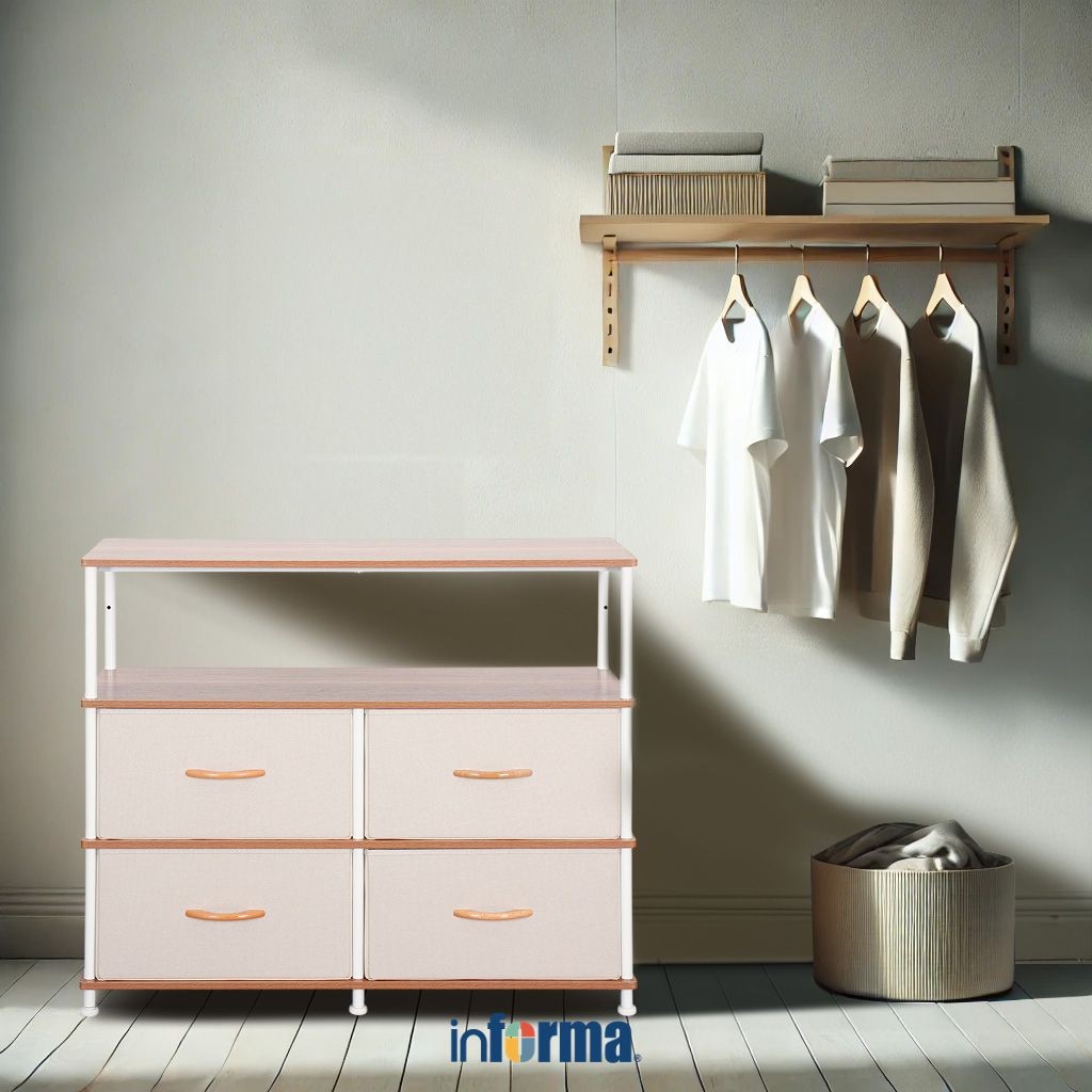 Jual Informa Fumiko Laci Penyimpanan 4 Tingkat - Krem Beige Laci ...