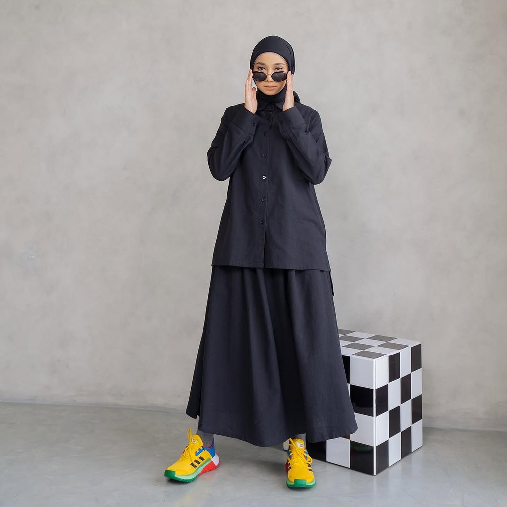 Jual MANA SET BLACK / SETELAN MUSLIM WANITA / BAJU MUSLIMAH HITAM ...