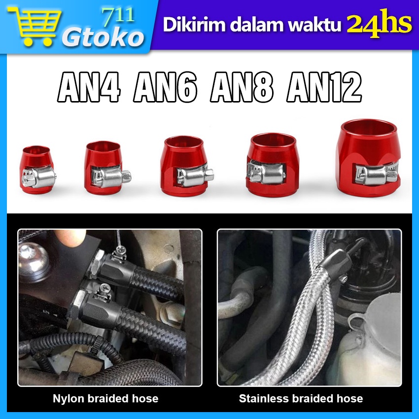 Jual Klem Clamp Hex End Finisher Selang Bakar Fitting Aluminum AN4 AN6 AN8 AN12 | Shopee Indonesia