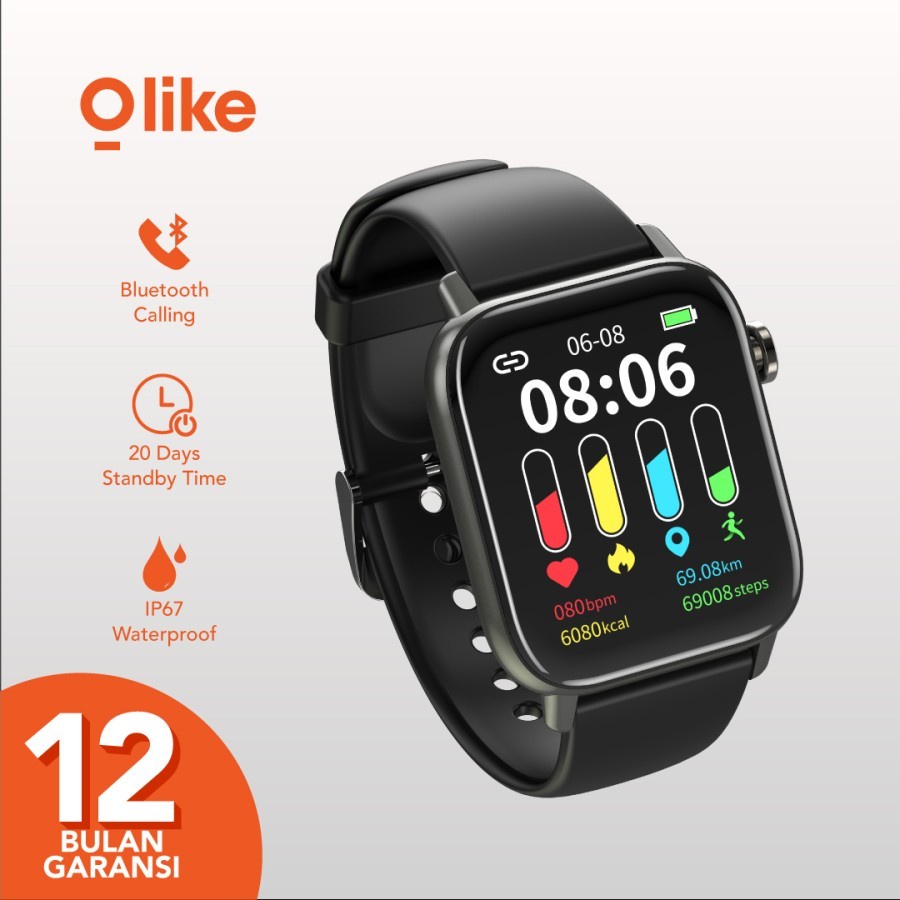 Jual OLIKE SMARTWATCH BLUETOOTH CALL TOUCH WATERPROOF FITNES TRACKER ...