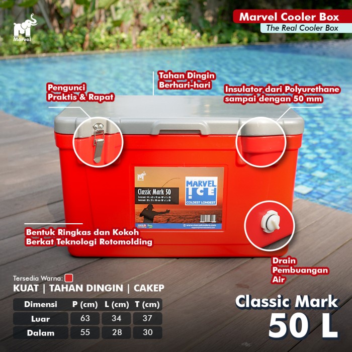 Jual MarvelCoolers 50 Ltr - Classic Mark - CoolBox - IceBox - Cooler ...