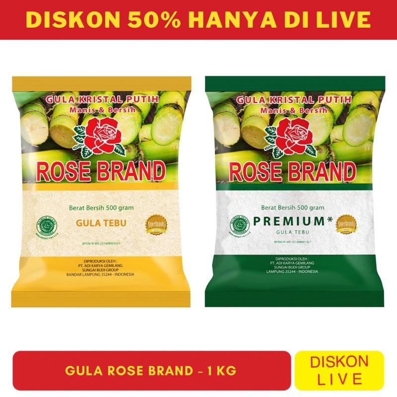 Jual GULA PREMIUM KEMASAN 1KG GULAKU / R0SS*BRANN GULA PASIR KRISTAL ...