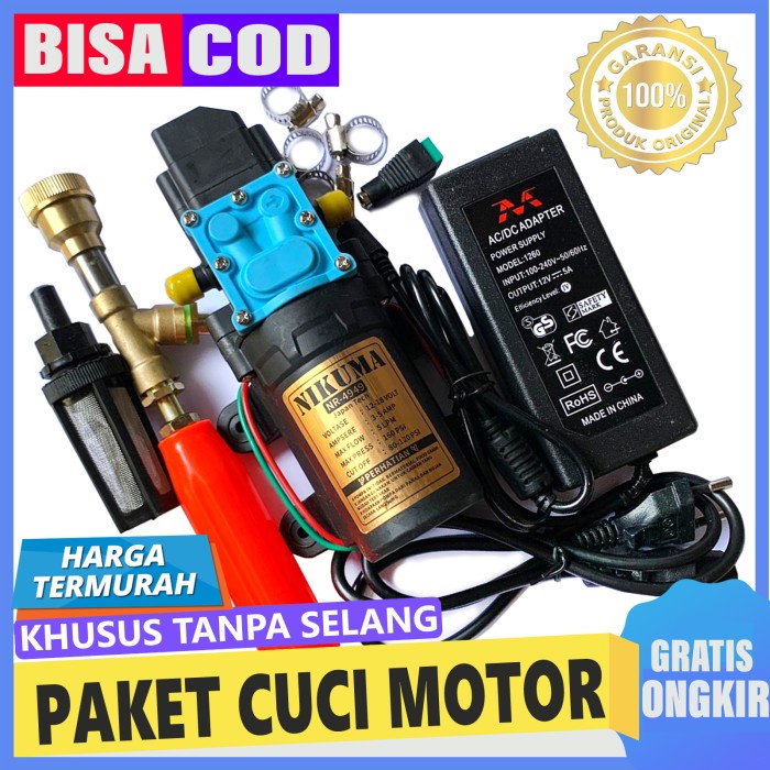 Jual Paket Pompa cuci motor Cuci ac cuci mobil 160psi Nikuma - TANPA ...