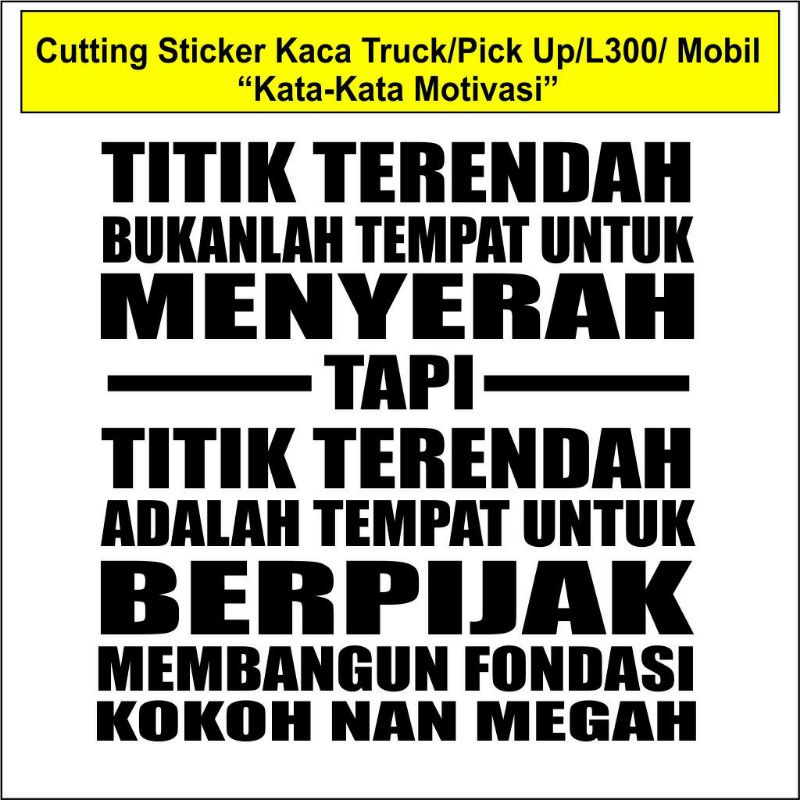 Jual Cutting Sticker Kaca Pintu L300/Pickup/Mobil/Truck Kata Kata ...