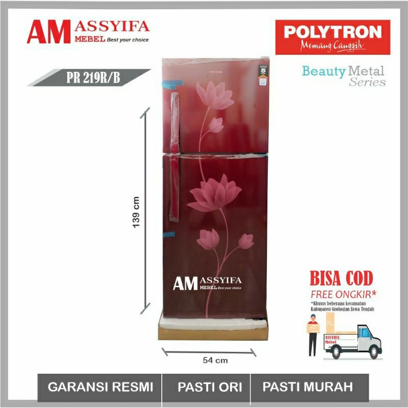 Jual POLYTRON Kulkas 2 Pintu Metal Beauty Series PRB 219 | PRB 217 ...