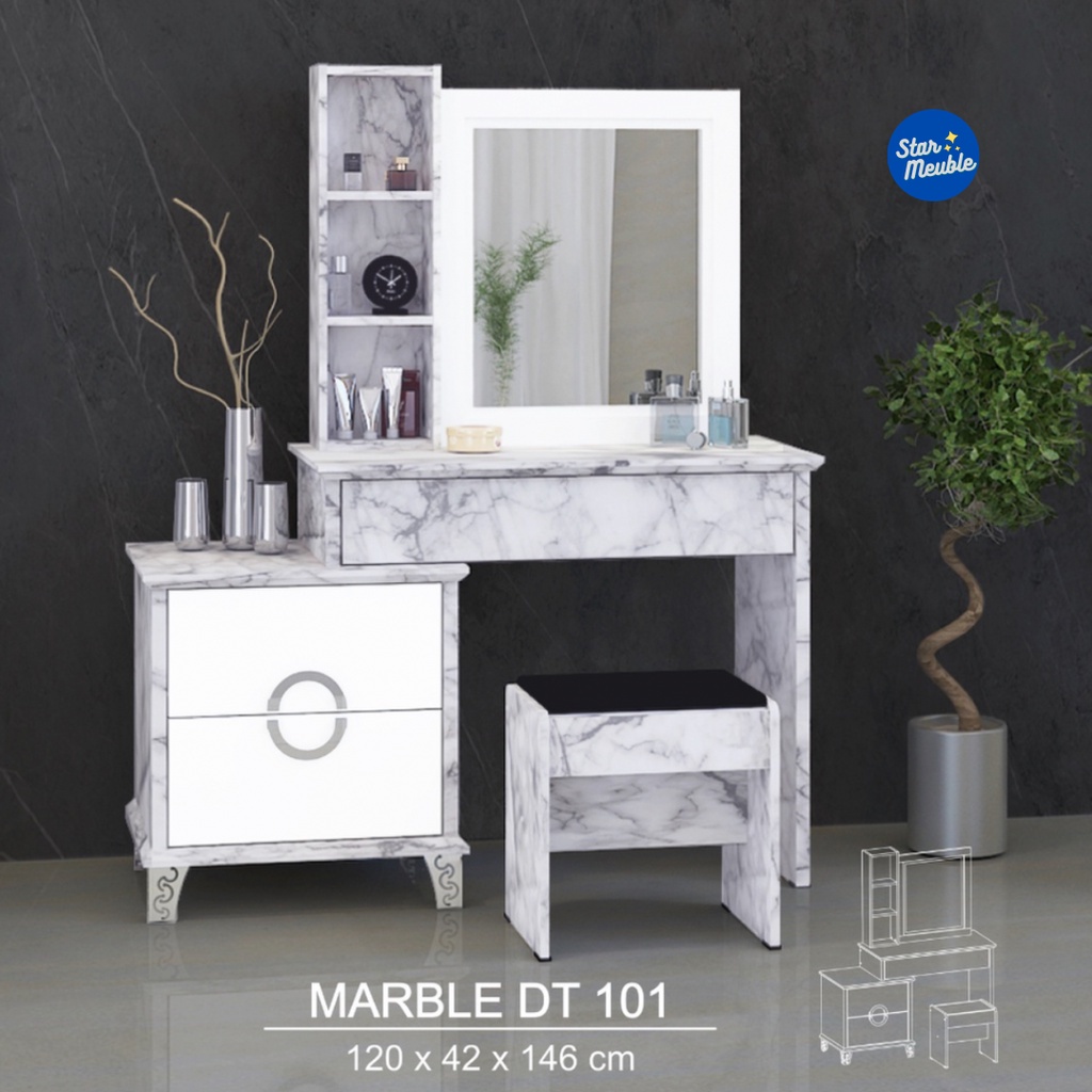 Jual Meja Rias Meja Konsmetik Meja Makeup Marble DT101 - Star Meuble ...