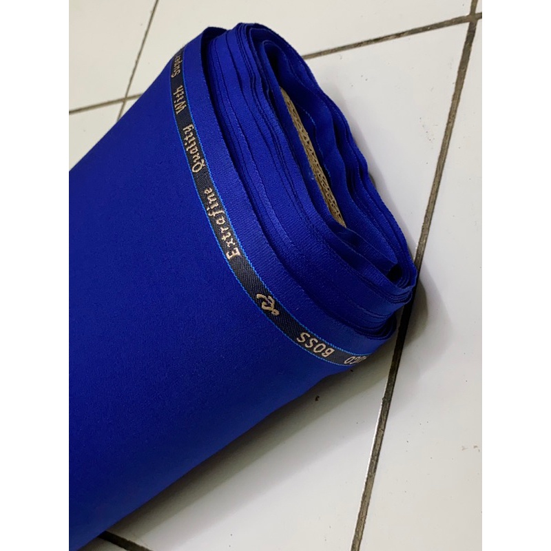 Jual Bahan kain katun navy dan biru benhur wool and slik adem 100 ...