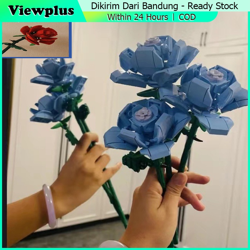 Jual Nano Block Flower Rose Bunga Creator Blok Rangkai Bunga Hiasan ...