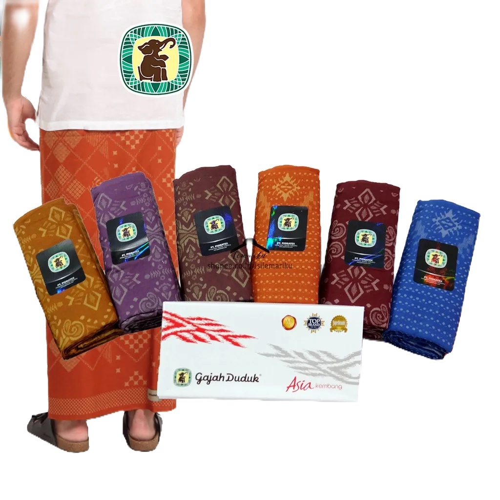Jual Sarung Tenun Gajah Duduk ASIA KEMBANG Dewasa | Shopee Indonesia