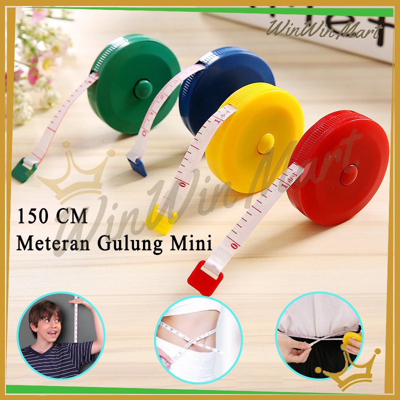Jual Meteran Baju Gulung Mini Meteran Ukur Lingkar Badan/Meteran Gulung ...