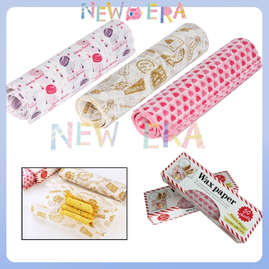 Jual NewEra Alas Nasi Bento Kertas Roti Baking Paper Motif Kertas ...
