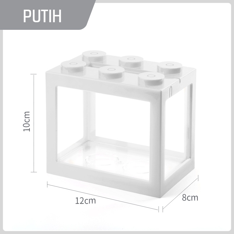 Jual Aquarium Mini Cupang 12x8cm Akrilik Akuarium Block Ikan Hias Emas ...