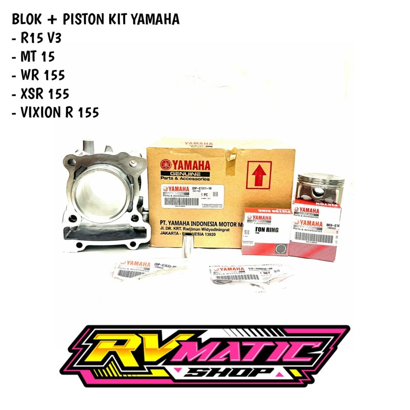 Jual BLOK + PISTON KIT R15 V3 VIXION R 155 MT 15 XSR 155 WR 155 ...