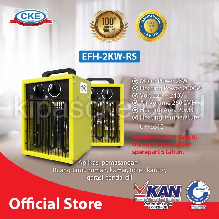 Jual AIR HEATER/ PEMANAS RUANG CKE EFH-2KW-RS 220-240V PEMANAS RUANGAN ...