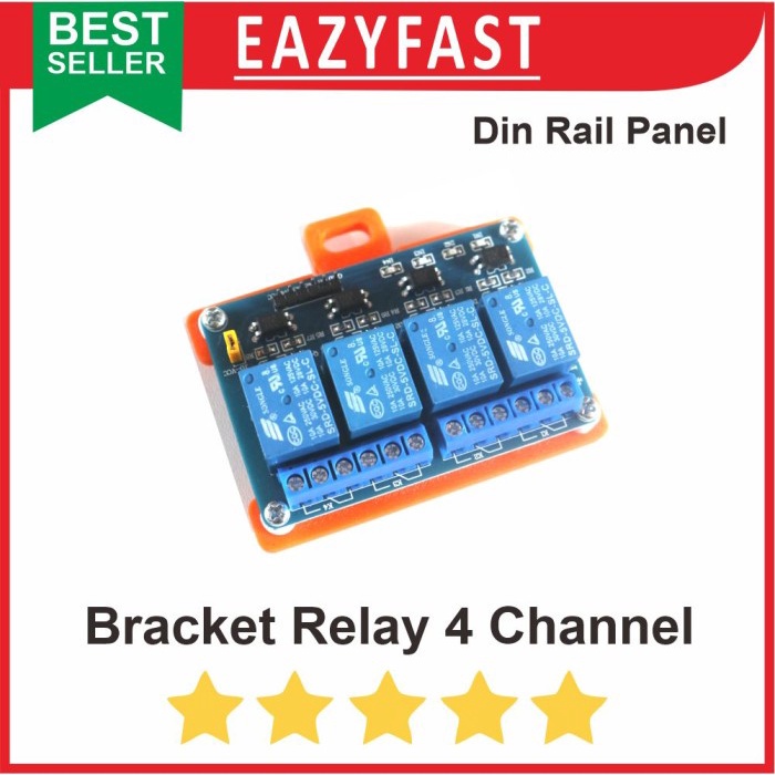 Jual Bracket Dudukan Modul Relay 4 Channel Module MCB Din Rail Rel ...