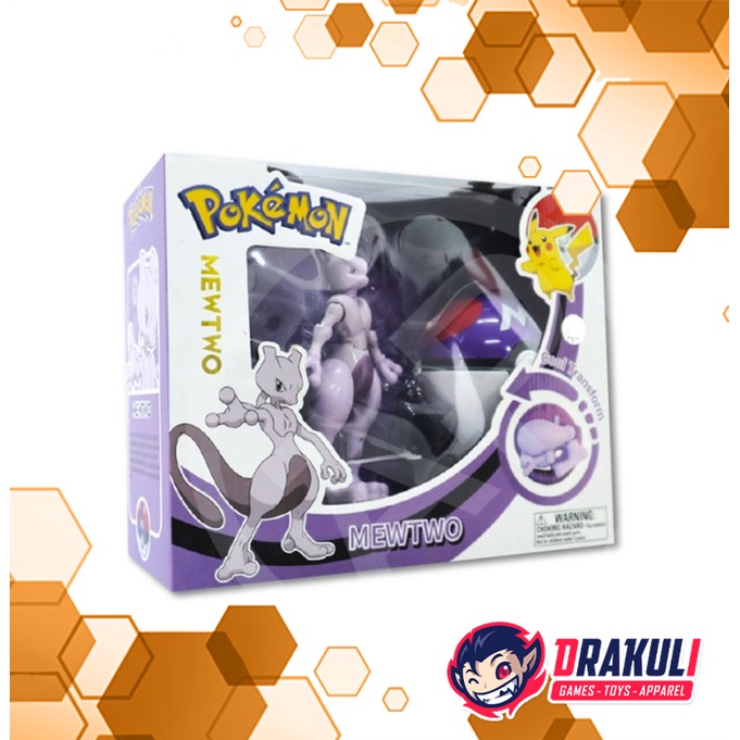 Jual Drakuli HQ Toys Apolo Pokemon Transform Figure & Ball - Mewtwo ...