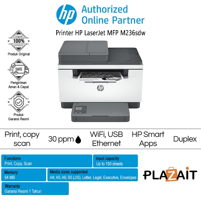 Jual Printer HP LaserJet MFP M236sdw All-in-One Wireless | Shopee Indonesia