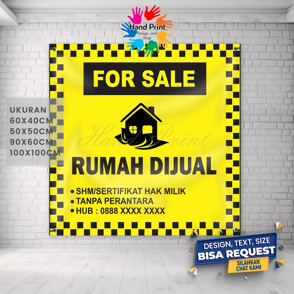 Jual Spanduk Banner MMT Plang Rumah Dijual Tanah Dijual SHM Rumah Di ...