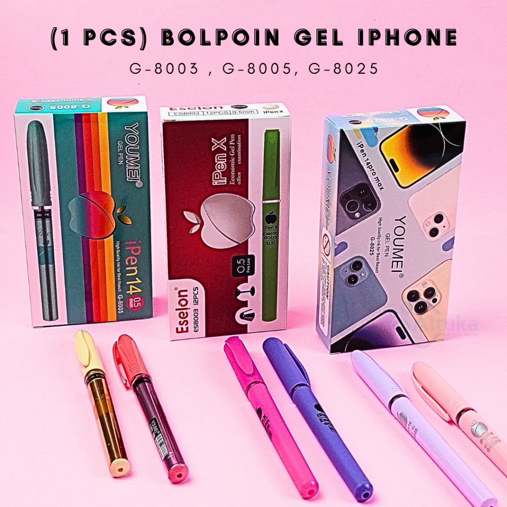 Jual (1 Pcs) Bulpen Gel Iphone / Ipen Youmei Tinta Hitam 0.5mm | Shopee ...