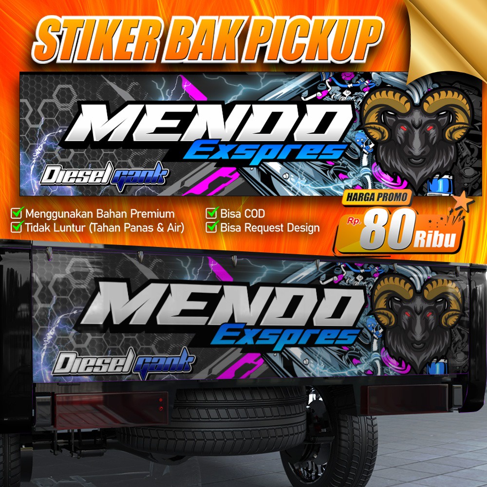 Jual Stiker Bak Pintu Belakang Mobil Pick Up Grandmax,L300,Carry Ts,New ...