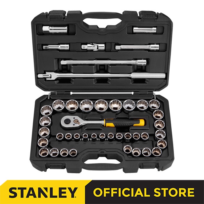Jual Stanley Socket Metric Set w/ Metal Case SQ 1/2" 12pts 43pcs ...