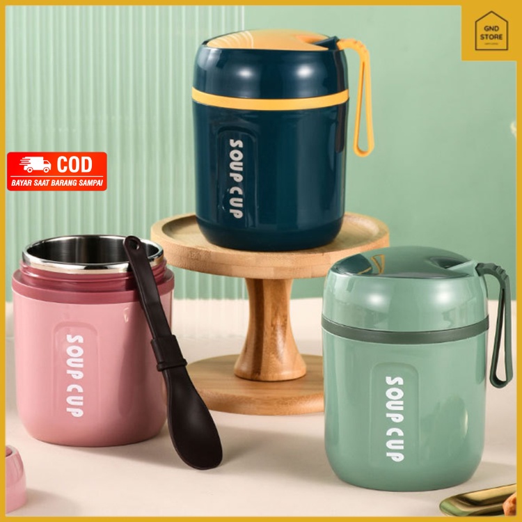 Jual Termos Tempat Makanan Sup Bubur Tahan Panas Bahan Stainless 480ML ...