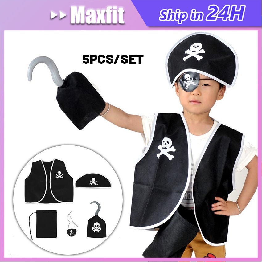 Jual 5Pcs/Set Kostum Bajak Laut Anak Pakaian Baju Cosplay Hallowen ...
