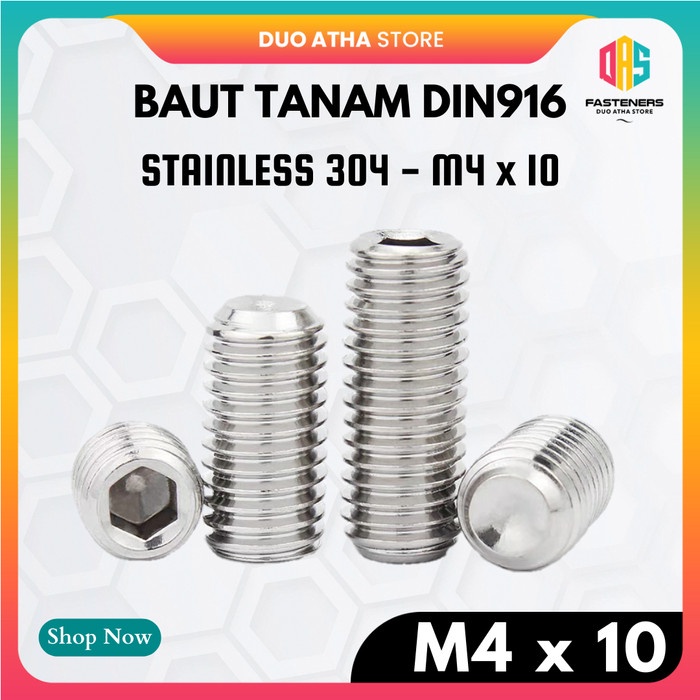Jual Baut Tanam L M4 x 10 / L-Set Socket M4x10 Stainless SS304 | Shopee Indonesia