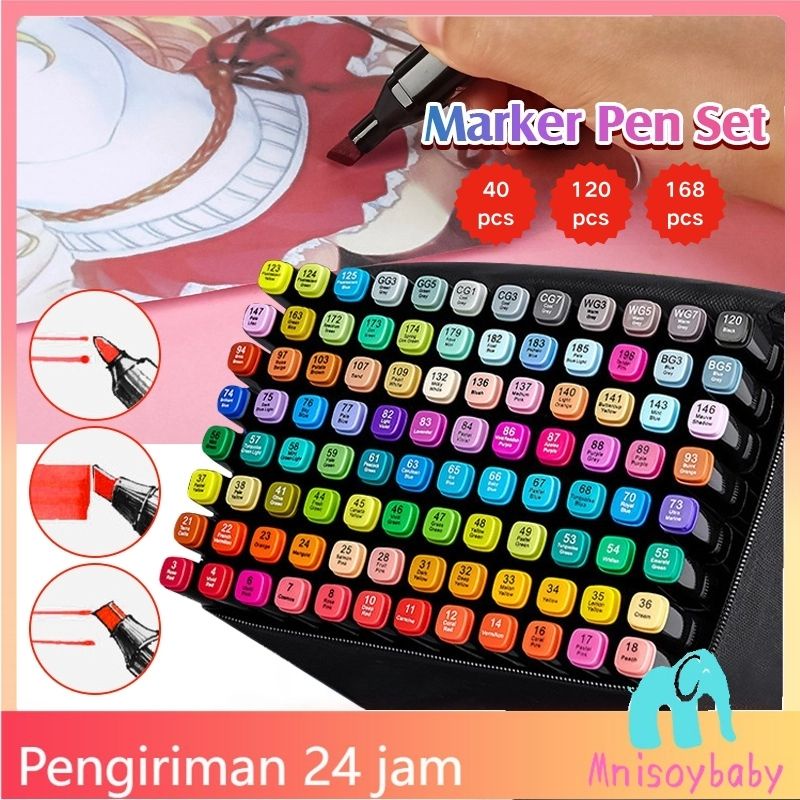 Jual 【COD】40/120/168 Warna Sketsa Spidol Umum General Marker Set ...