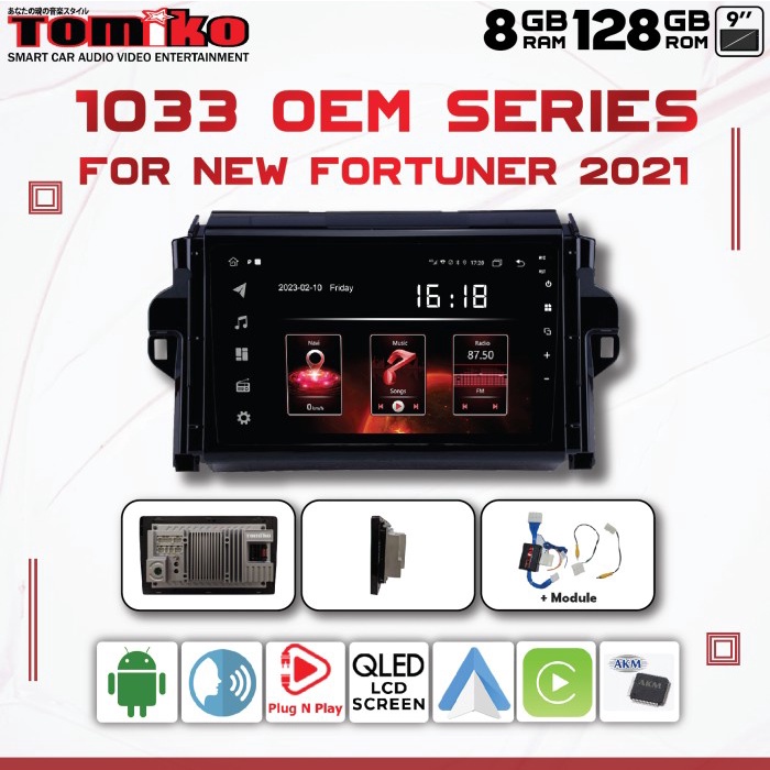 Jual Head Unit Android Tomiko TMK 1033 OEM Series for New Fortuner VRZ 2021 | Shopee Indonesia