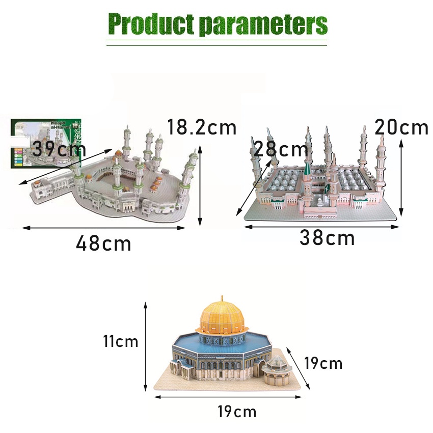 Jual Miniatur Puzzle 3D Masjid AL Nabawi Madinah & Haram Mekkah Mainan ...